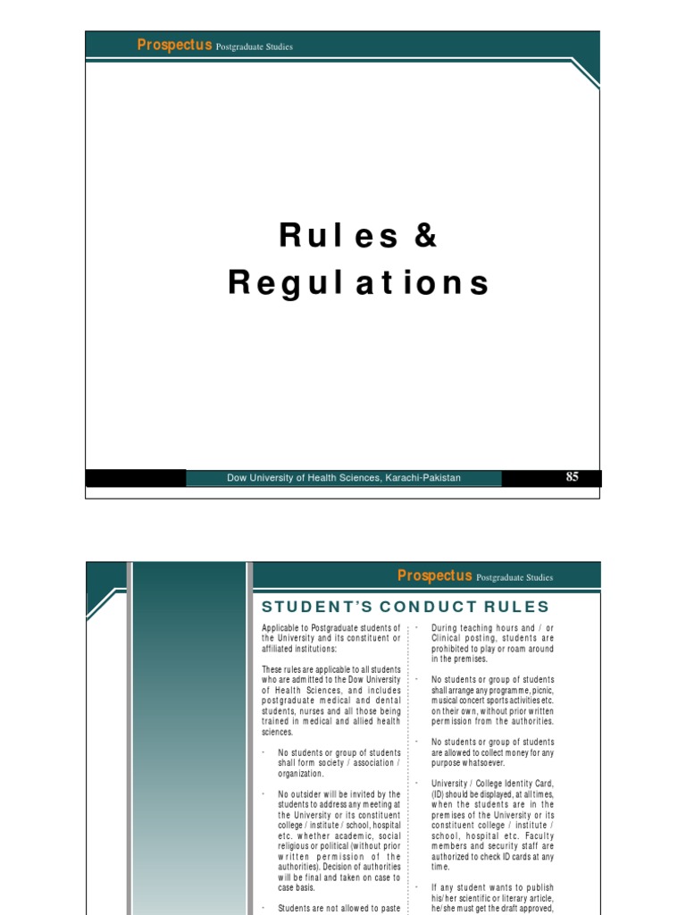 PG Rules Regulation 5 | PDF