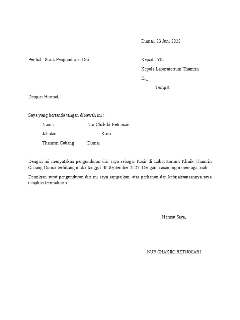 Pengajuan Resign | PDF