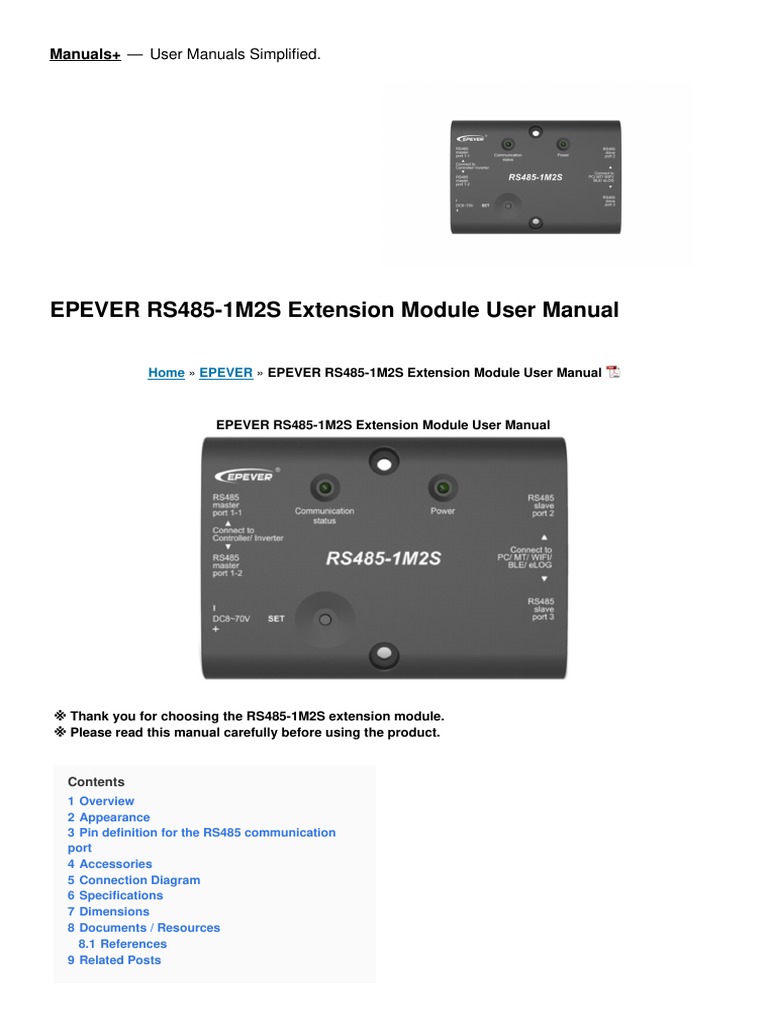 rs485 1m2s Extension Module Manual | PDF | Wi Fi | Bluetooth
