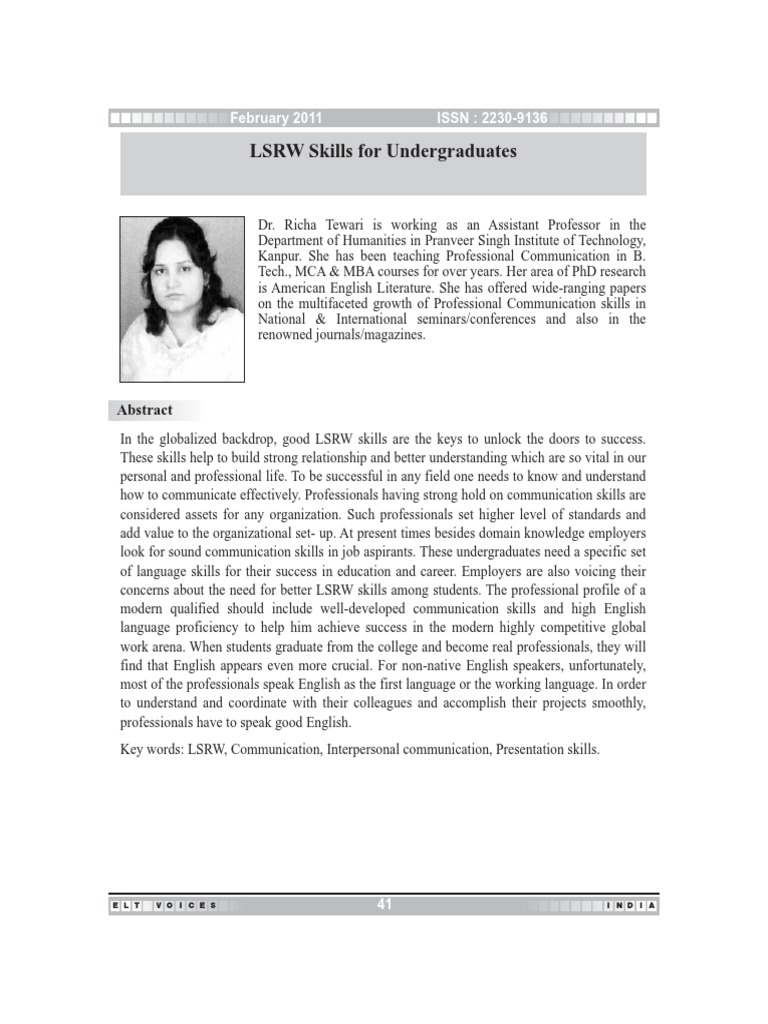 3 Lsrw Pdf Reading Comprehension English Language