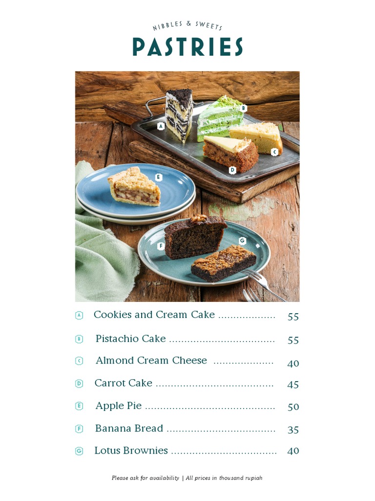 Bakery & Pastry Menu - Updated May 2023 | PDF