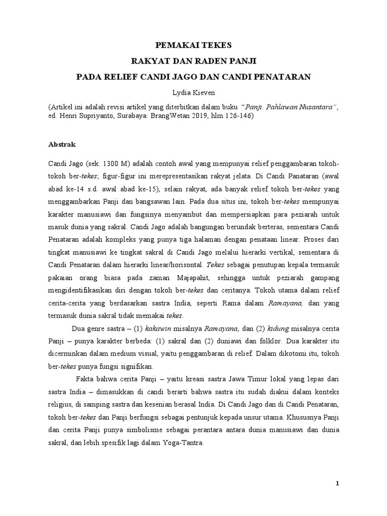 Relief Tekes Candi Jago & Penataran | PDF | Sejarah