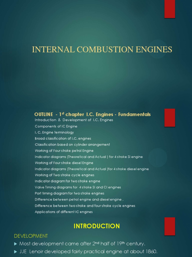 2.meel06 Ic Unit I - 1st Chapter Fundamentals of Ic Engines | PDF | Internal Combustion Engine ...