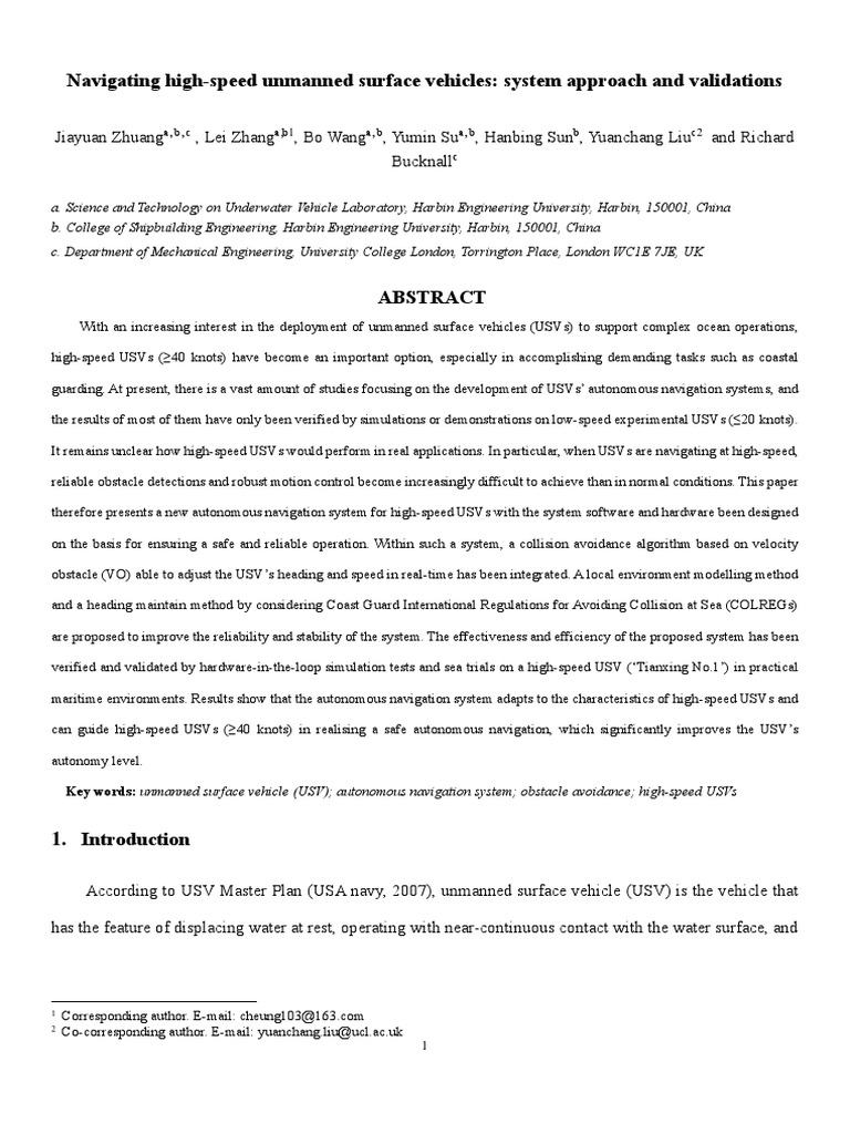 Navigating High Speed Unmanned Surface Vehicles System Approach And