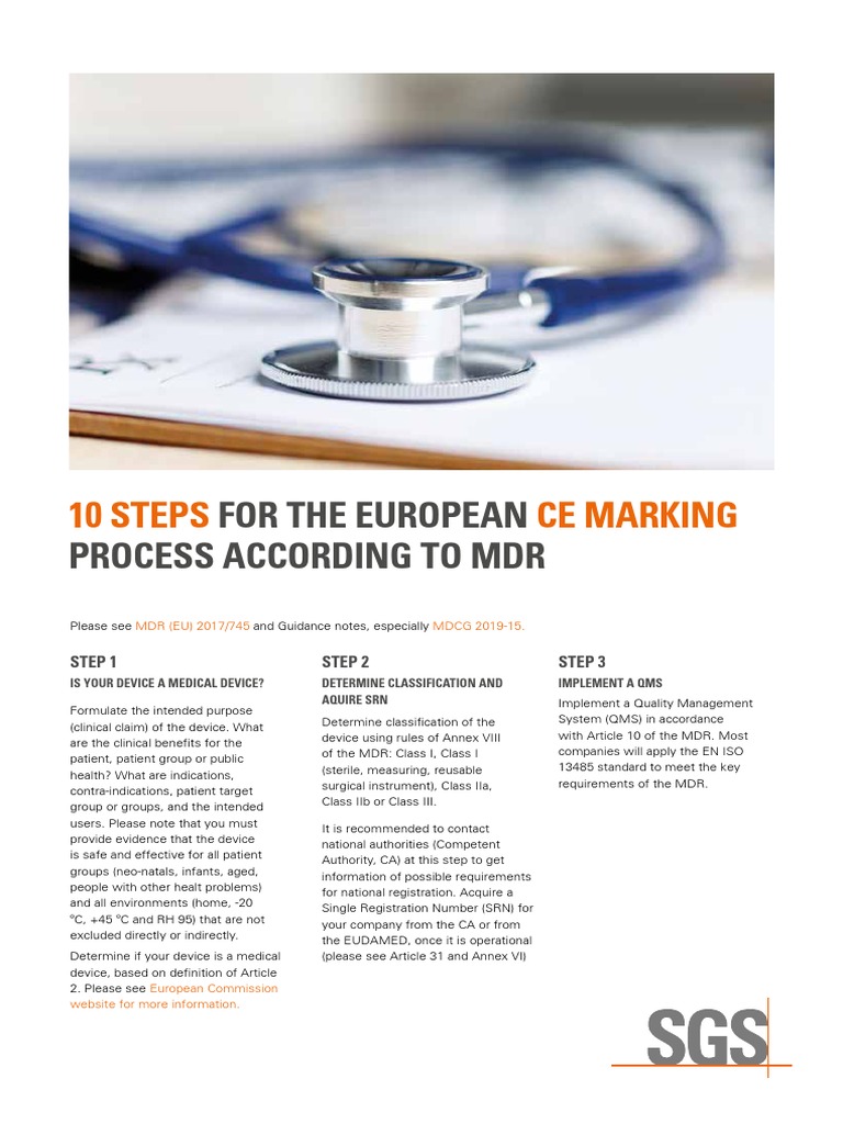 10 Steps For The European Ce Marking Process According To MDR | PDF