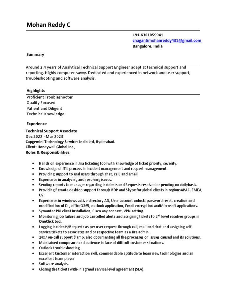 Resume - Mohan Reddy | PDF