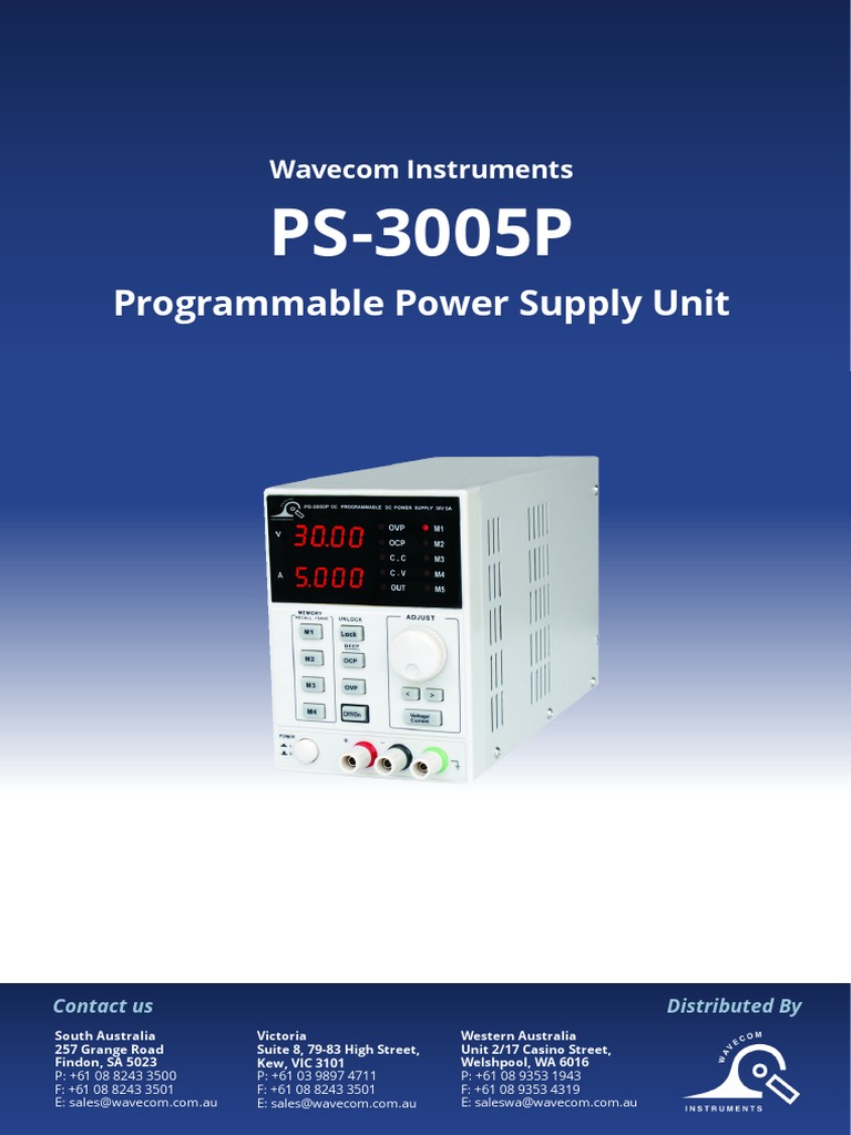 Wavecom Instruments PS-3005P Programmable Power Supply Unit | PDF