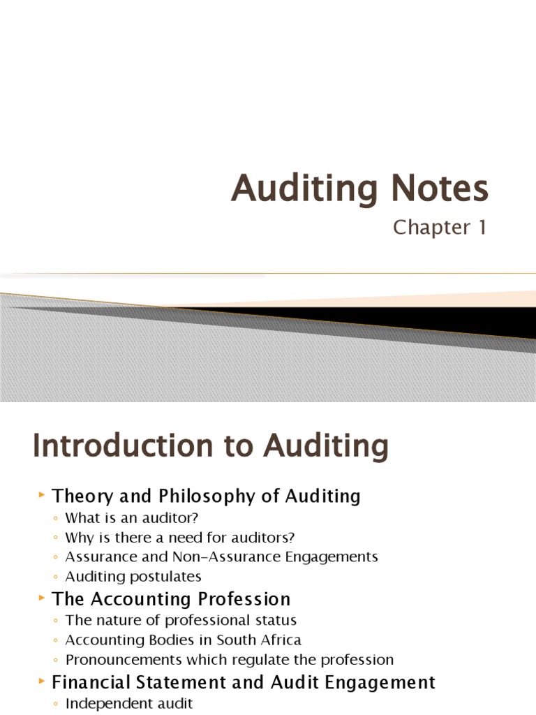 Audit Notes Chapter 1 | PDF | Audit | Financial Audit