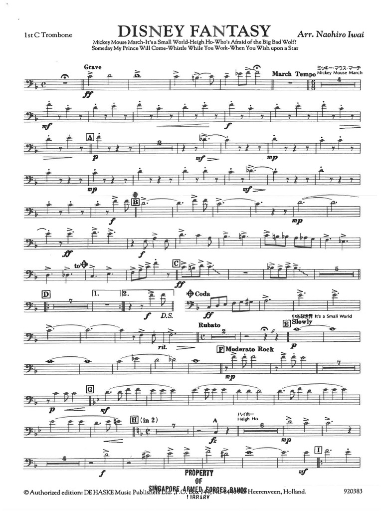 Disney Fantasy (1st Trombone) | PDF