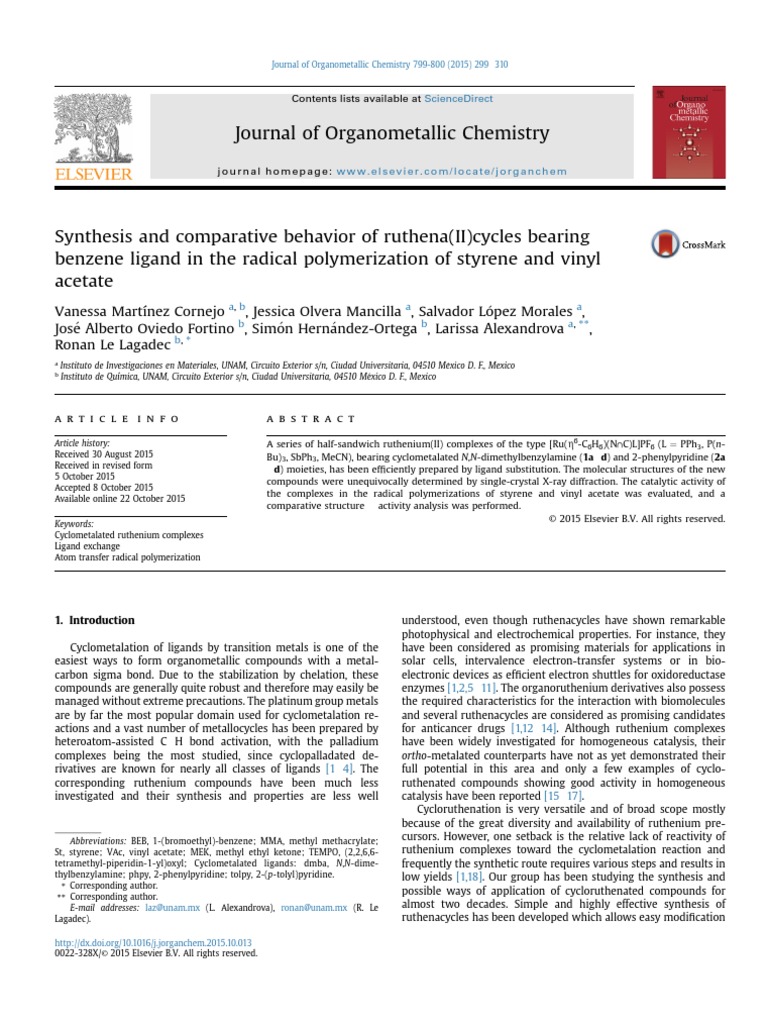 Journal of Organometallic Chemistry | PDF