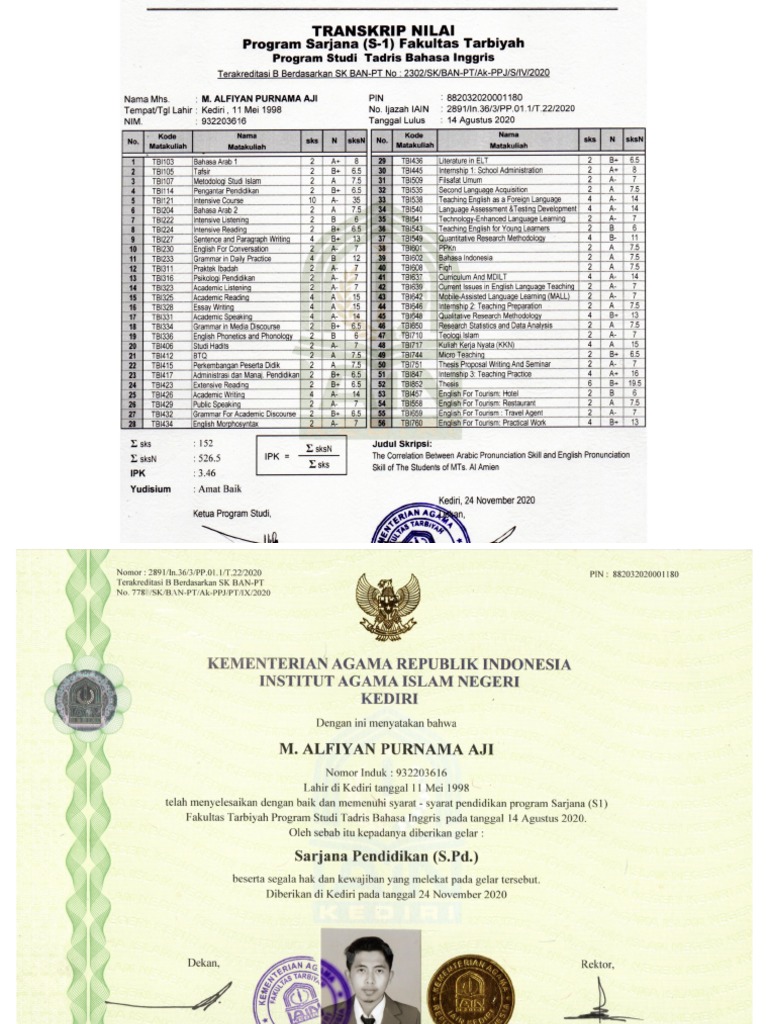 Ijasah Dan Transkrip | PDF