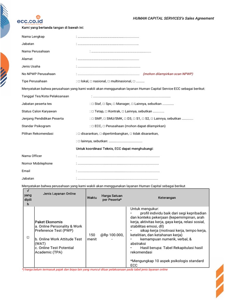 ECC - Form OAS Ekonomis | PDF