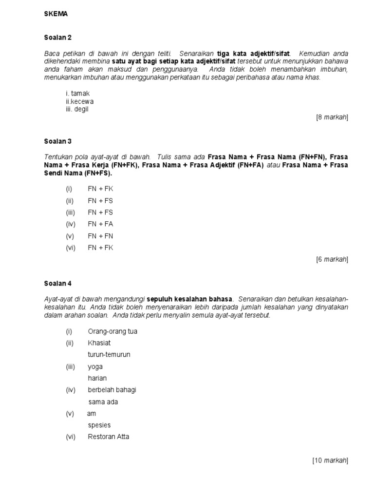 Ujian Diagnostik New Skema Pdf