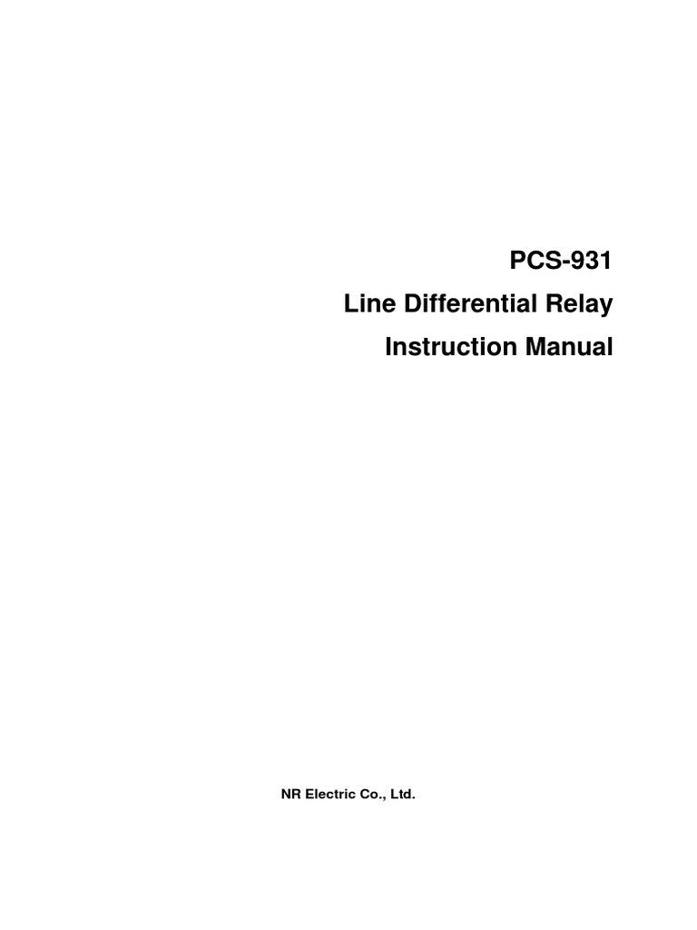 Line Differential - PCS-931 - X - Instruction Manual - EN - Overseas ...