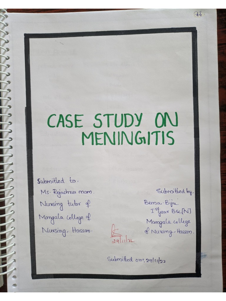Meningitis Case study model | PDF