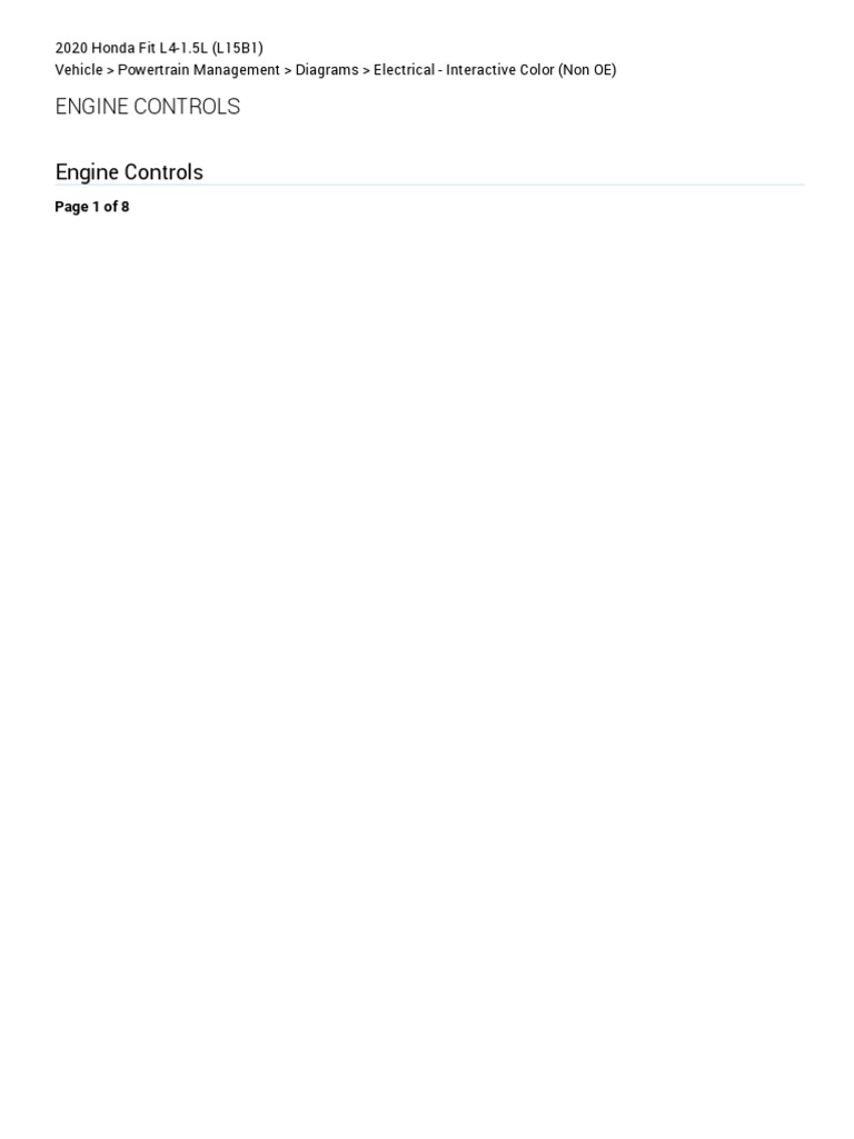 Engine Controls 2020 Honda Fit L4-1.5L (L15B1) | PDF