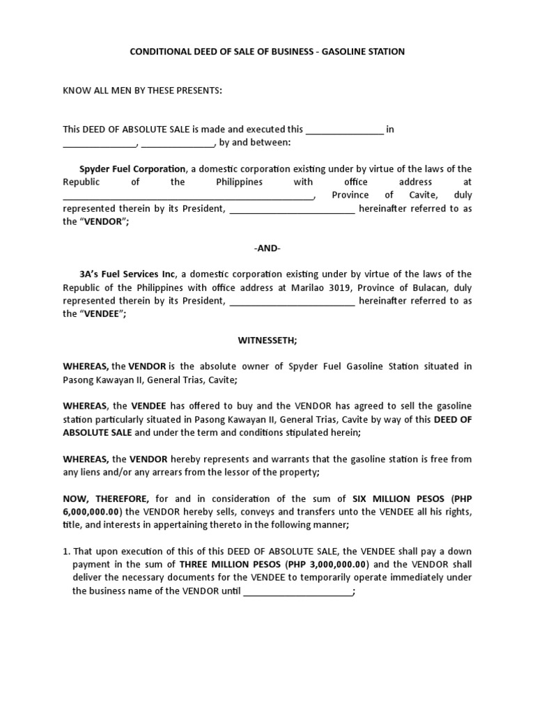 Conditional Deed of Sale | PDF Conditional Deed of Sale | PDF