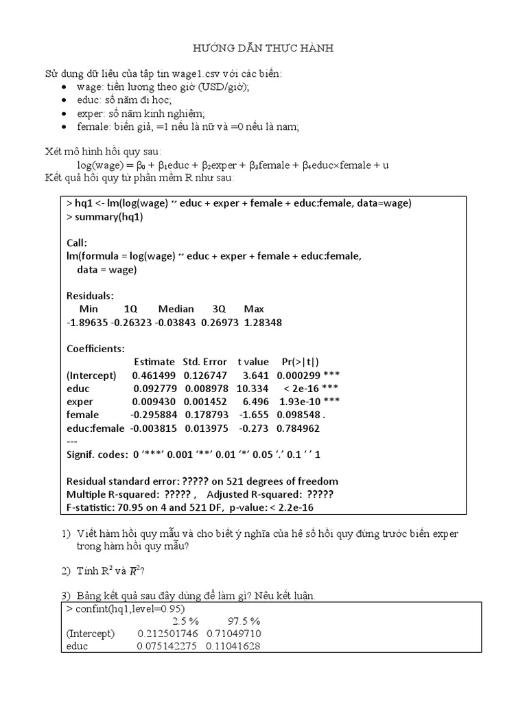 Bai Tap 4 Va Thuc Hanh R | PDF