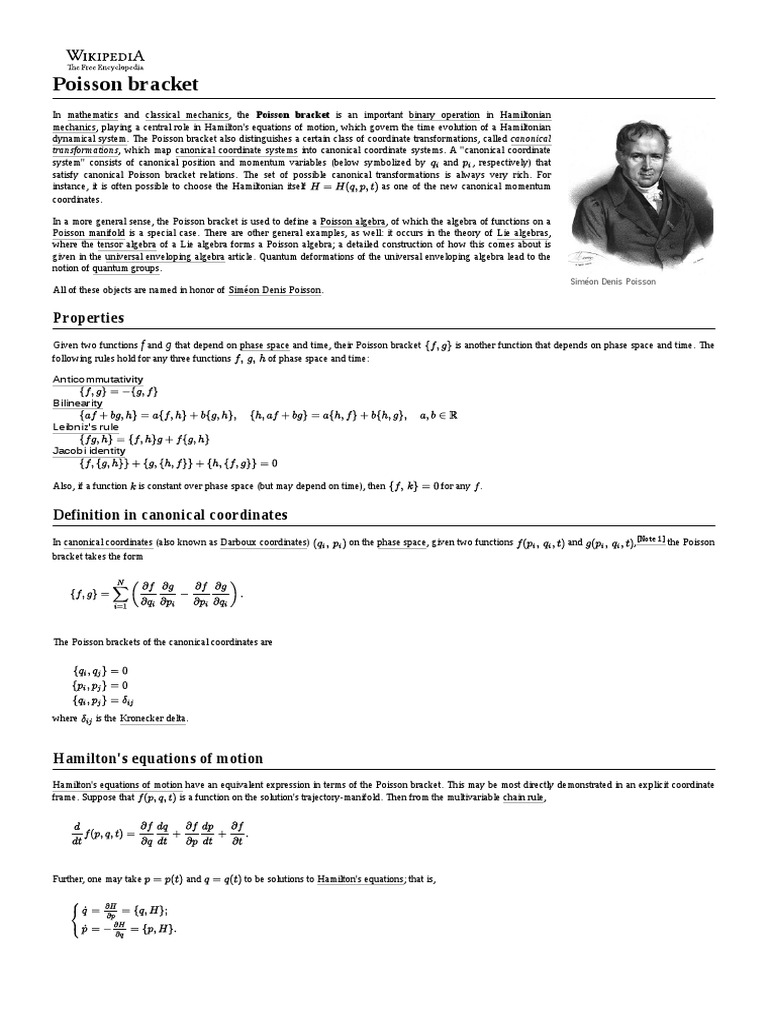 Poisson Bracket | PDF