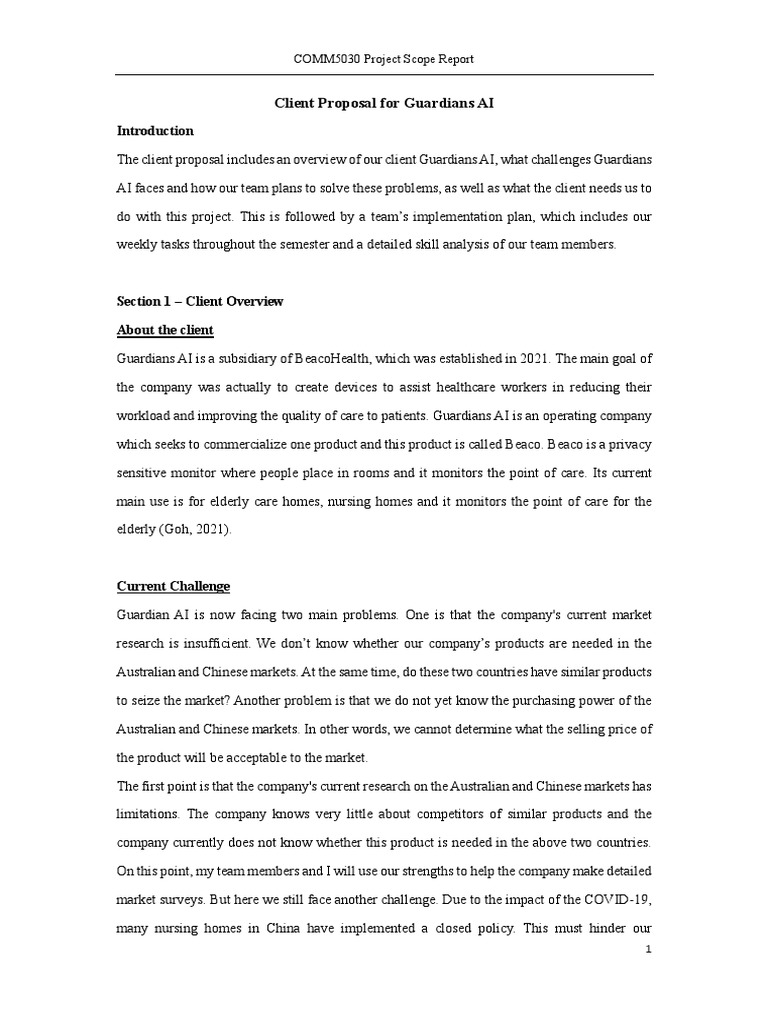 Sample Client Project Scope Report | PDF | Data Analysis | Market ...