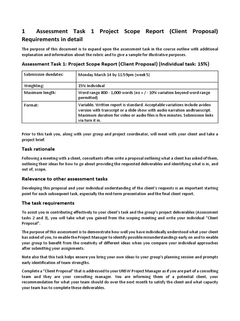 Project Scope Report Guidelines | PDF | Knowledge | Insight
