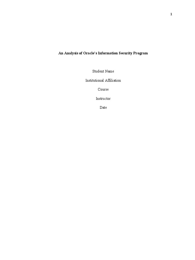 An Analysis Of Oracle Pdf