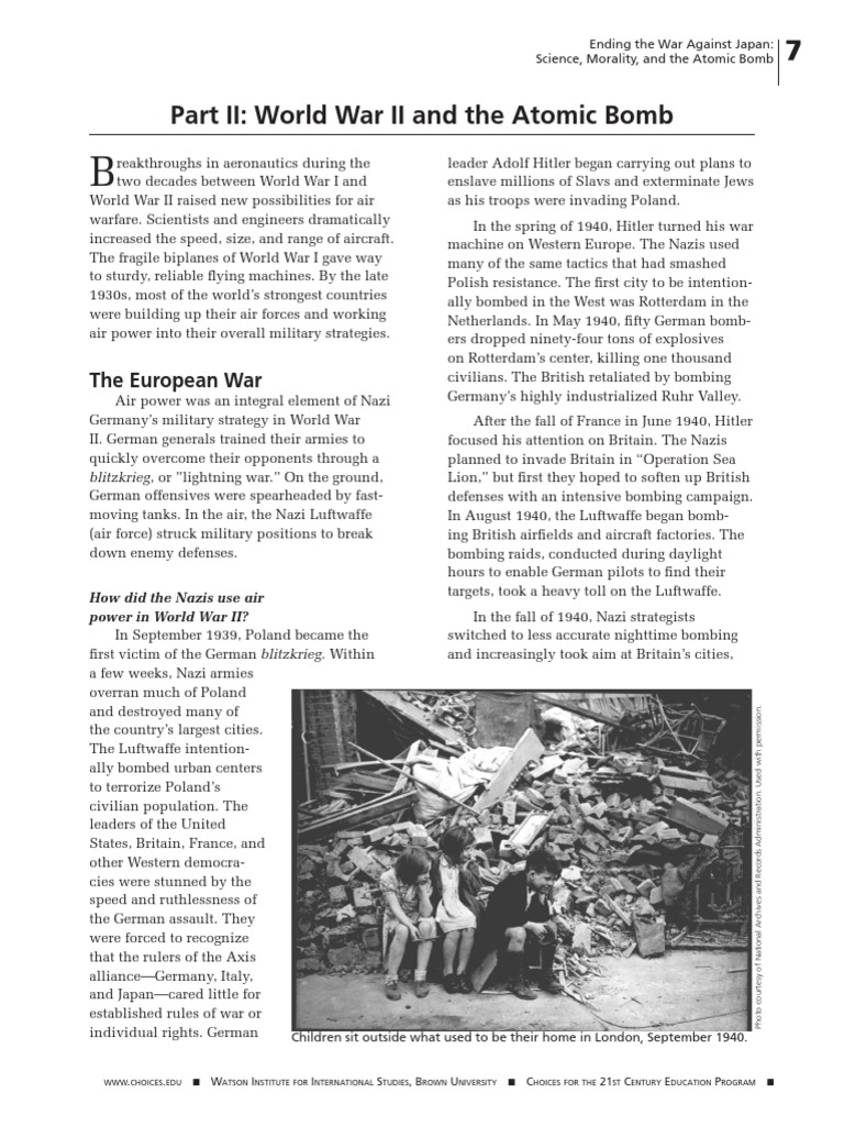 Part II - World War II and The Atomic Bomb | PDF | World War II | Nazi ...