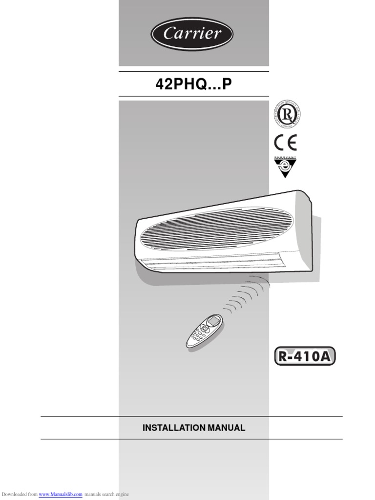 Carrier Wall Split 42phq Series | PDF | Pipe (Fluid Conveyance ...