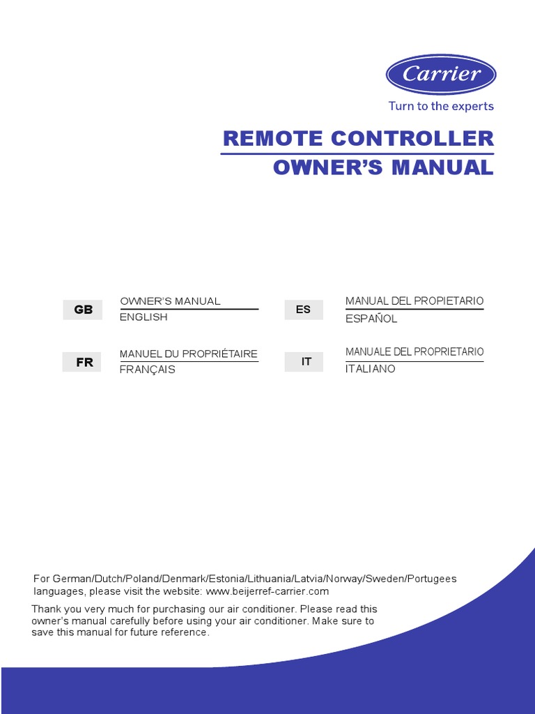 Carrier - 2021 10 Users Manual - IR Remote RG10 QHE and QHP 4LLvggDXqZ20OtQ | PDF