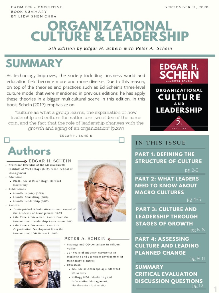 Organizational Culture and Leadership - Schein | PDF