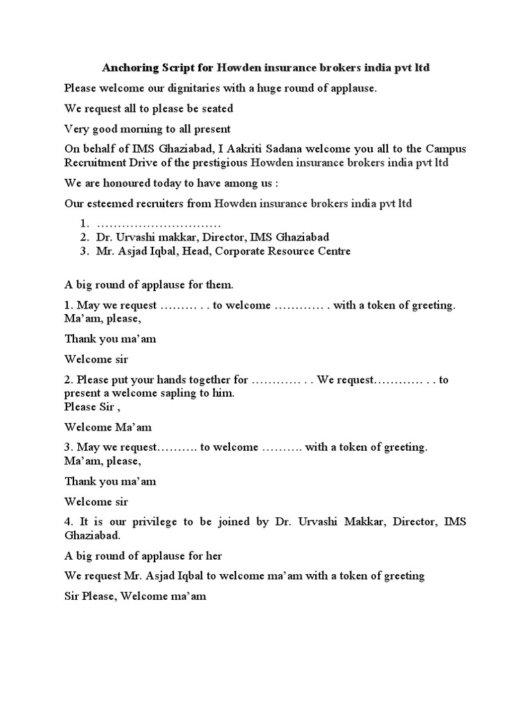 Howden Insurance Brokers India Private Limited | PDF | Insurance | Risk