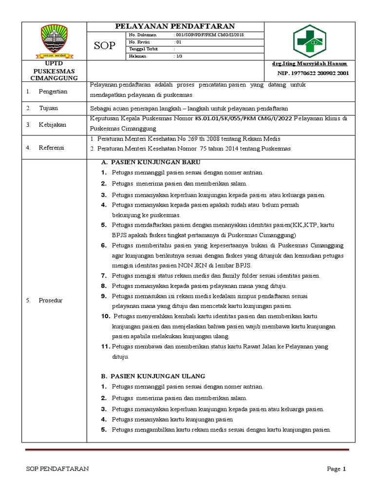 Sop Pelayanan Loket | PDF