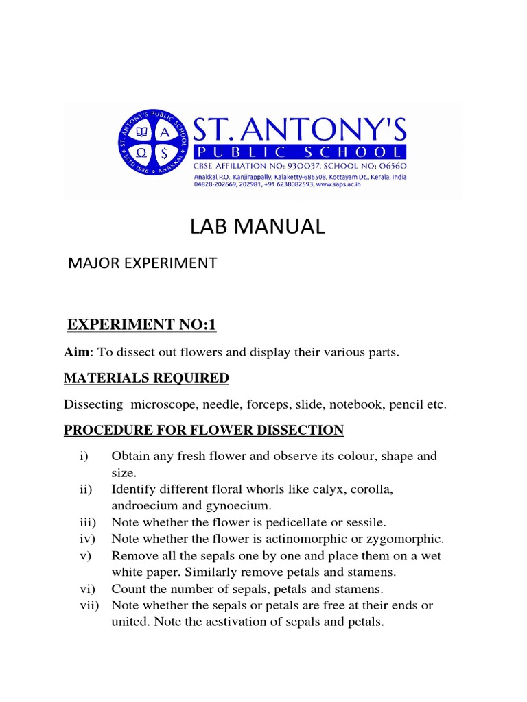Biology Lab Experiments Guide | PDF