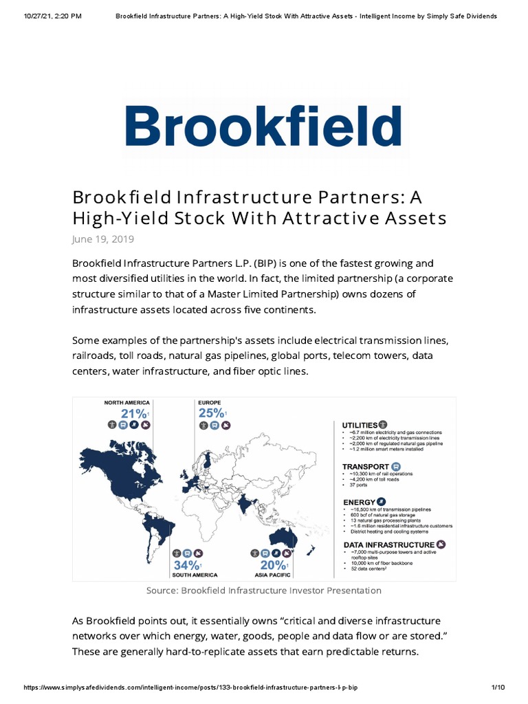 Brookfield Infrastructure Partners - A High-Yield Stock With Attractive ...