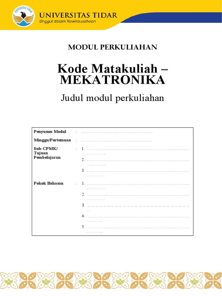 Modul Perkuliahan Untidar 2023 | PDF