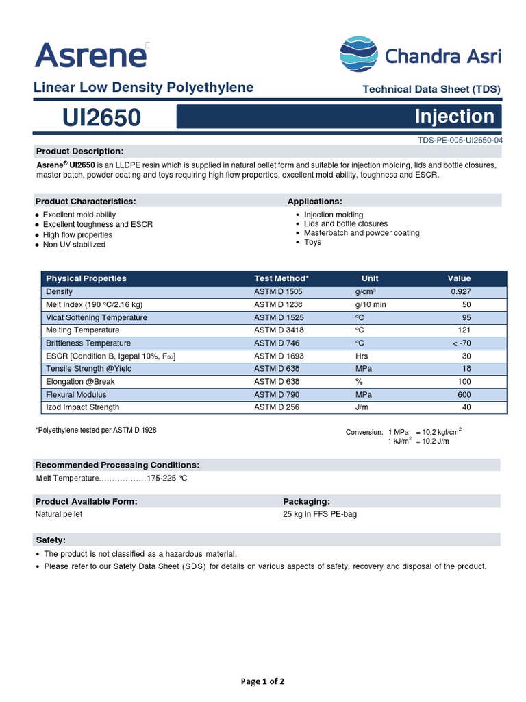 TDS Pe 005 Ui2650 04 | PDF