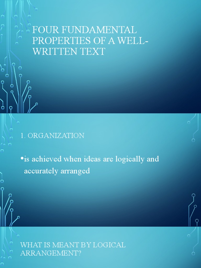 Four Fundamental Properties of A Well-Written Text | PDF