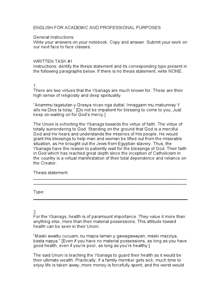 Eapp Q1W1 Written and Performance Task | Download Free PDF | Faith