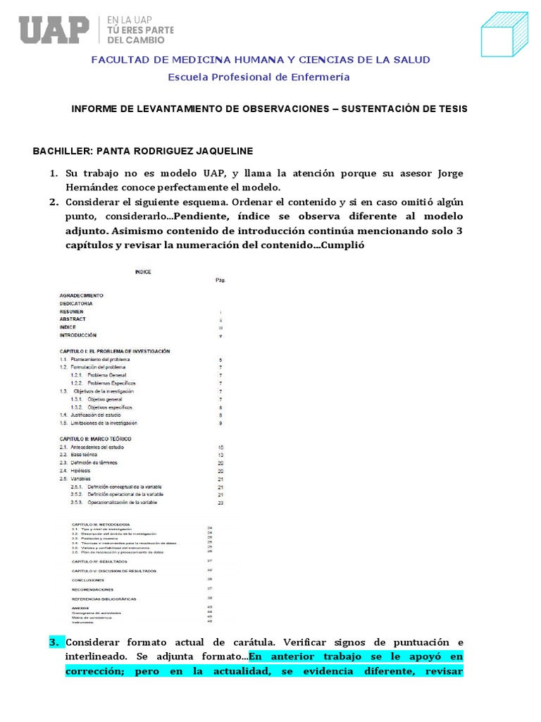 Informe de Levantamiento de Observaciones - B13.07.23 | PDF | Crecimiento personal y profesional ...