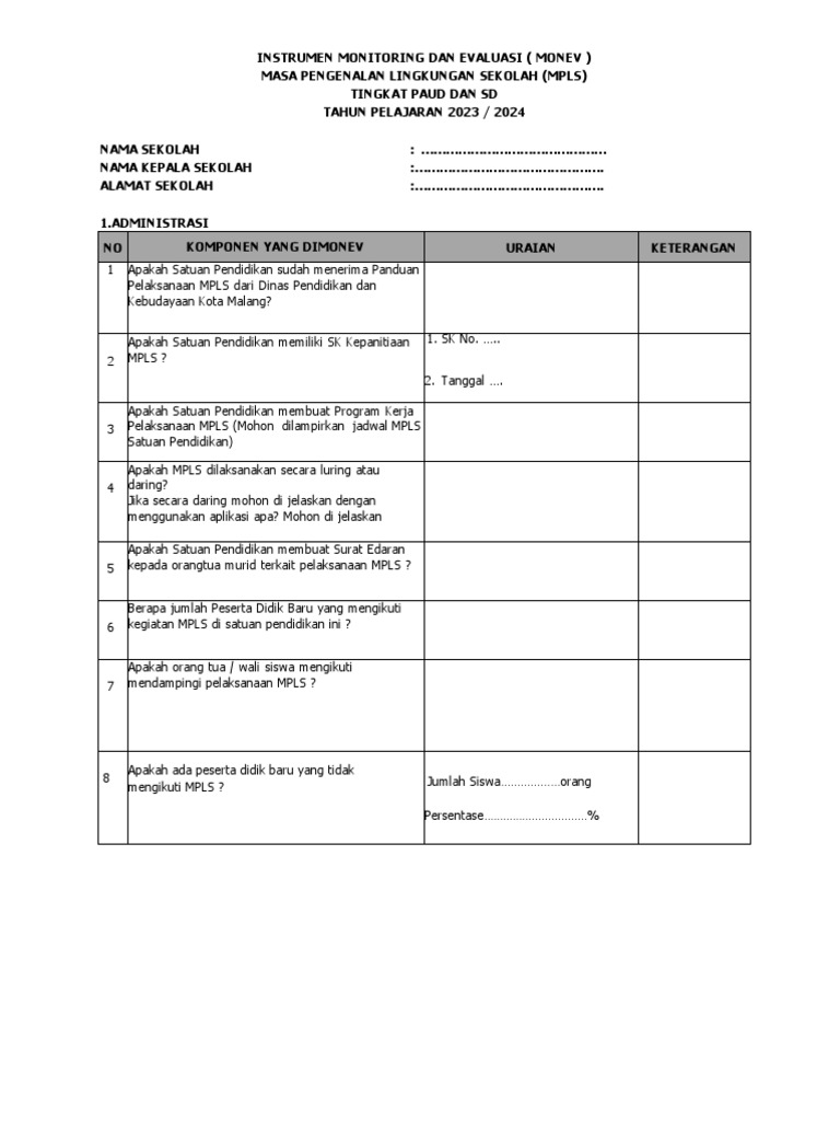Instrumen MPLS 2023 | PDF