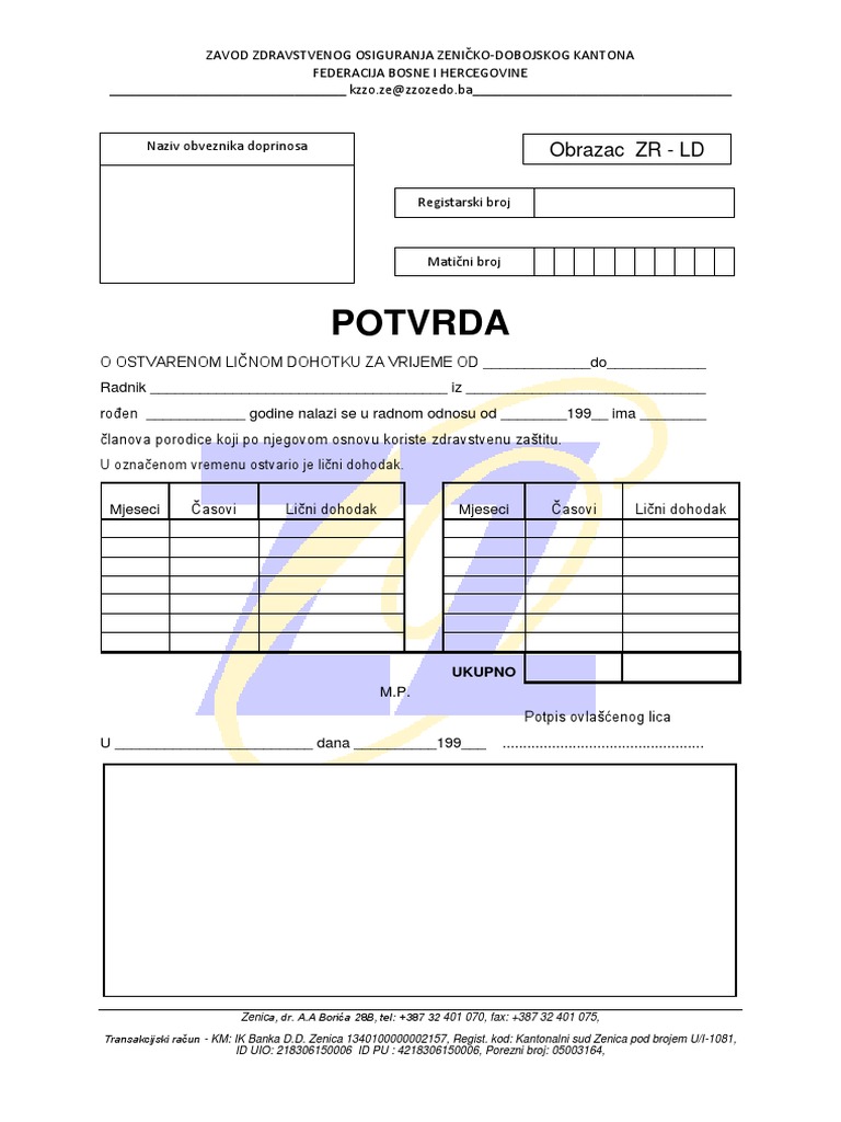 Obrazac Za Obraun Bolovanja | PDF