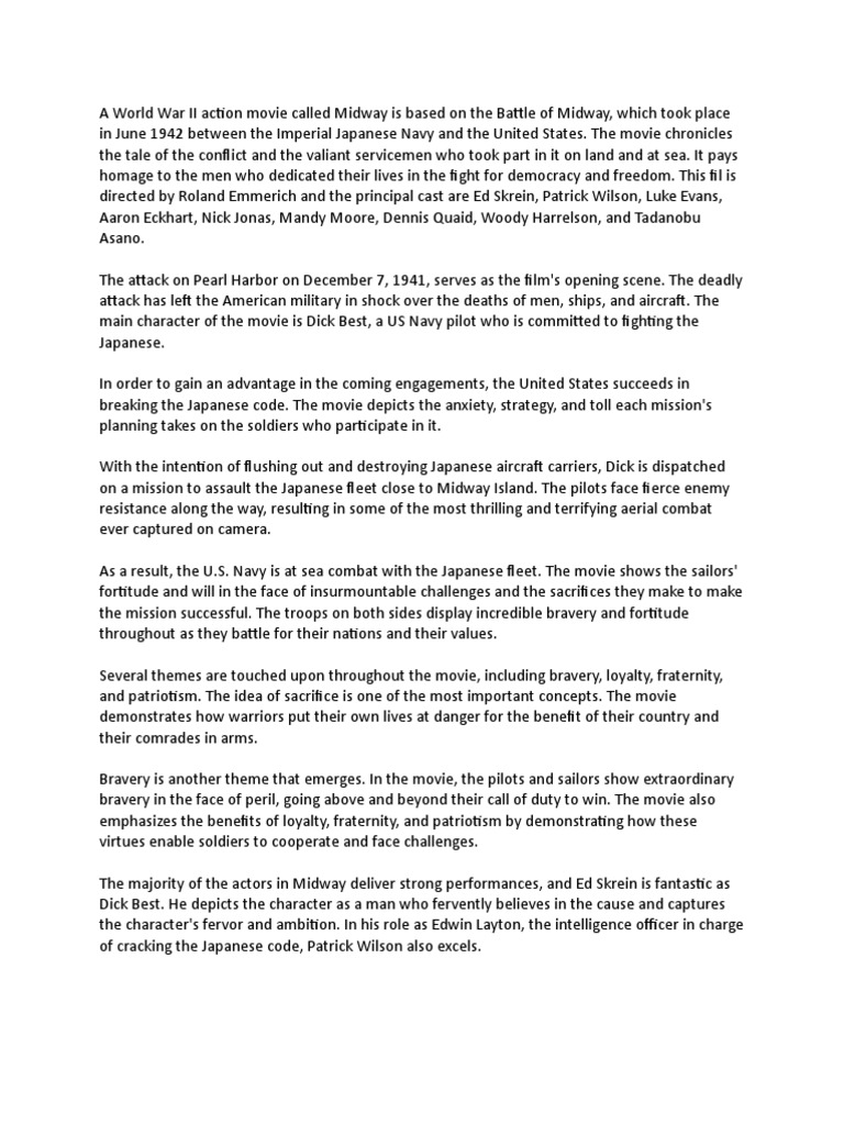 Midway Movie Reaction Paper | PDF