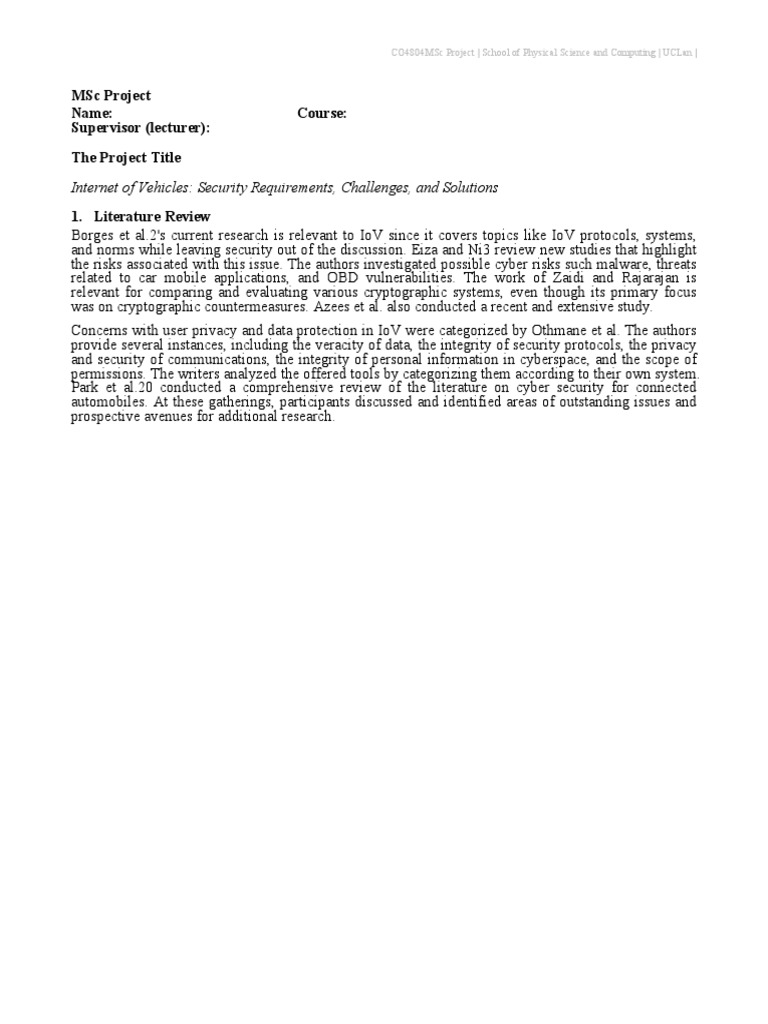 IoV Security: Challenges & Solutions | PDF