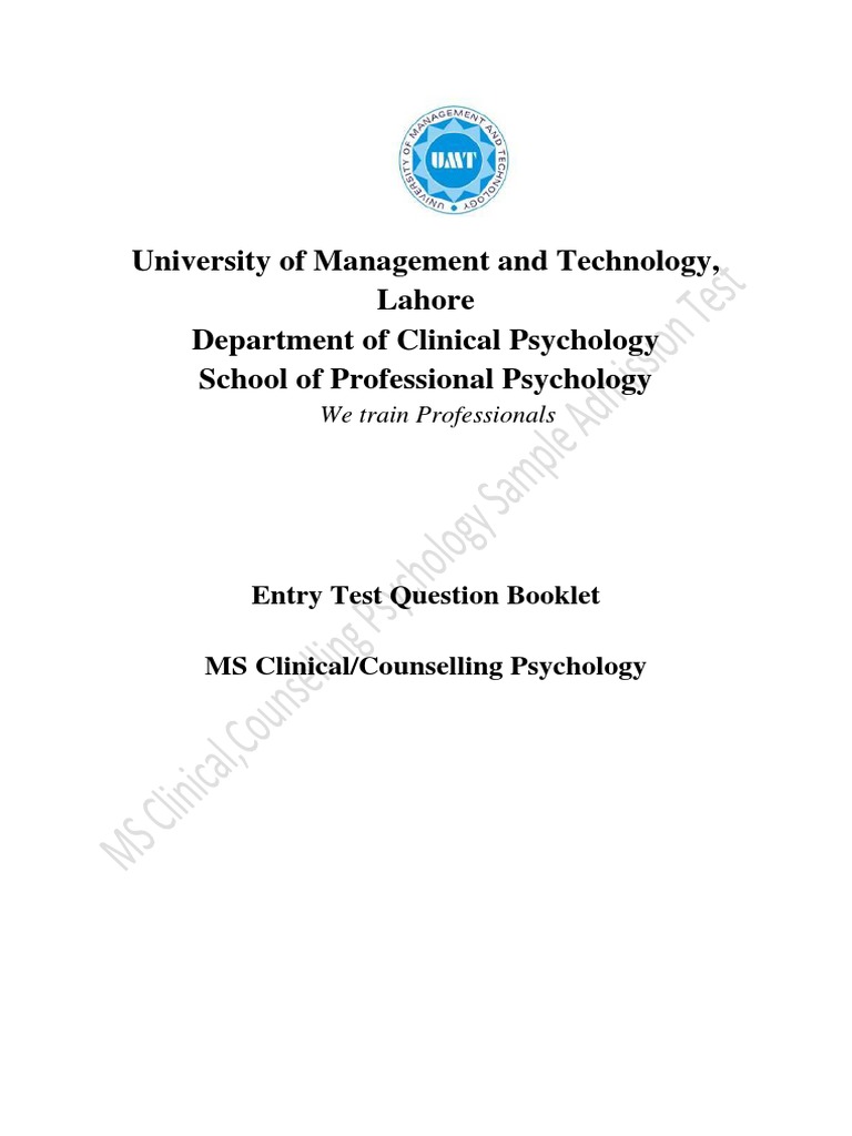 MS Clinical, Counselling Psychology Sample Test-converted | PDF ...