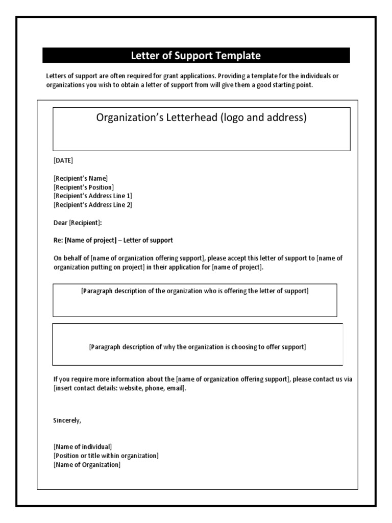 Letter of Support Template | PDF