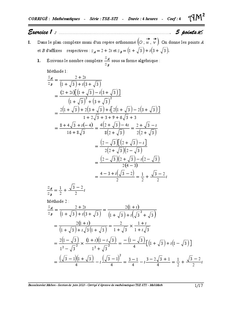 Corrige Bac 2023 Tse Sti Sans Baremes | PDF