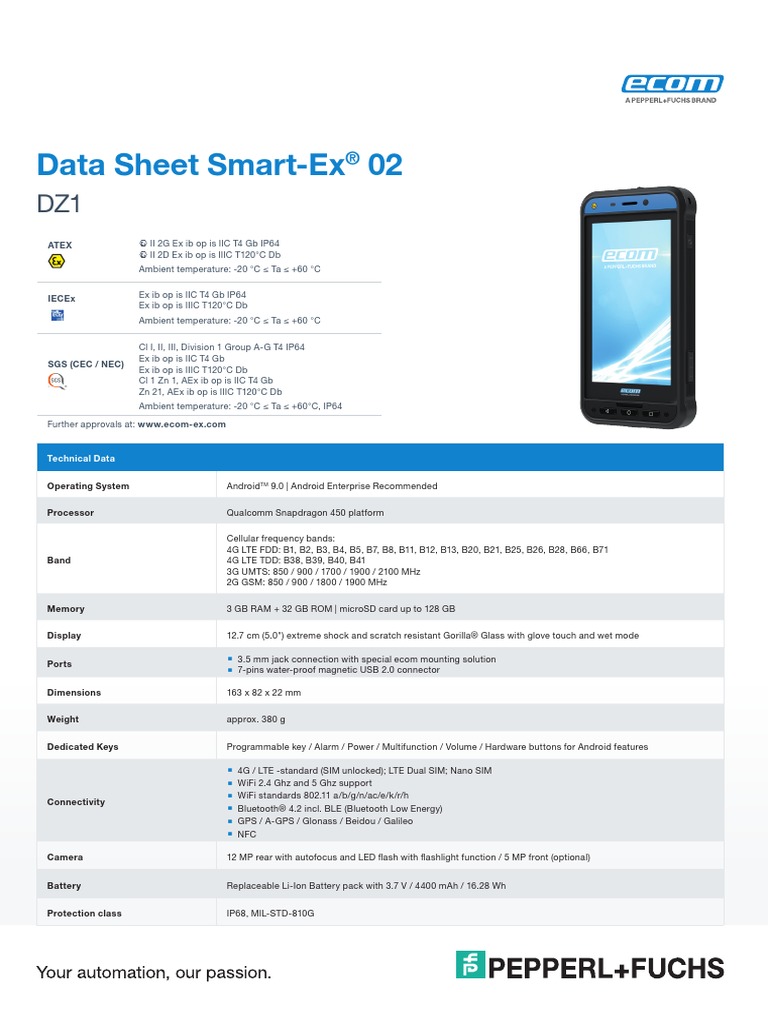 Datasheet Smart-Ex 02 DZ1 EN | PDF