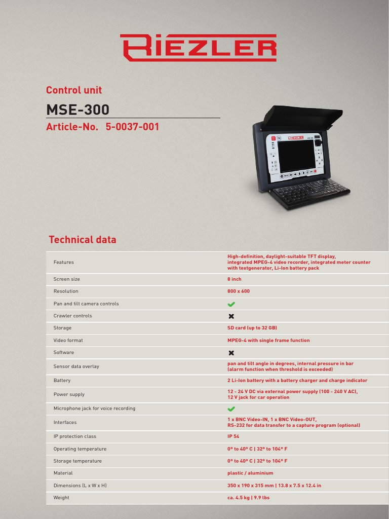 Datasheet MSE-300 EN | PDF