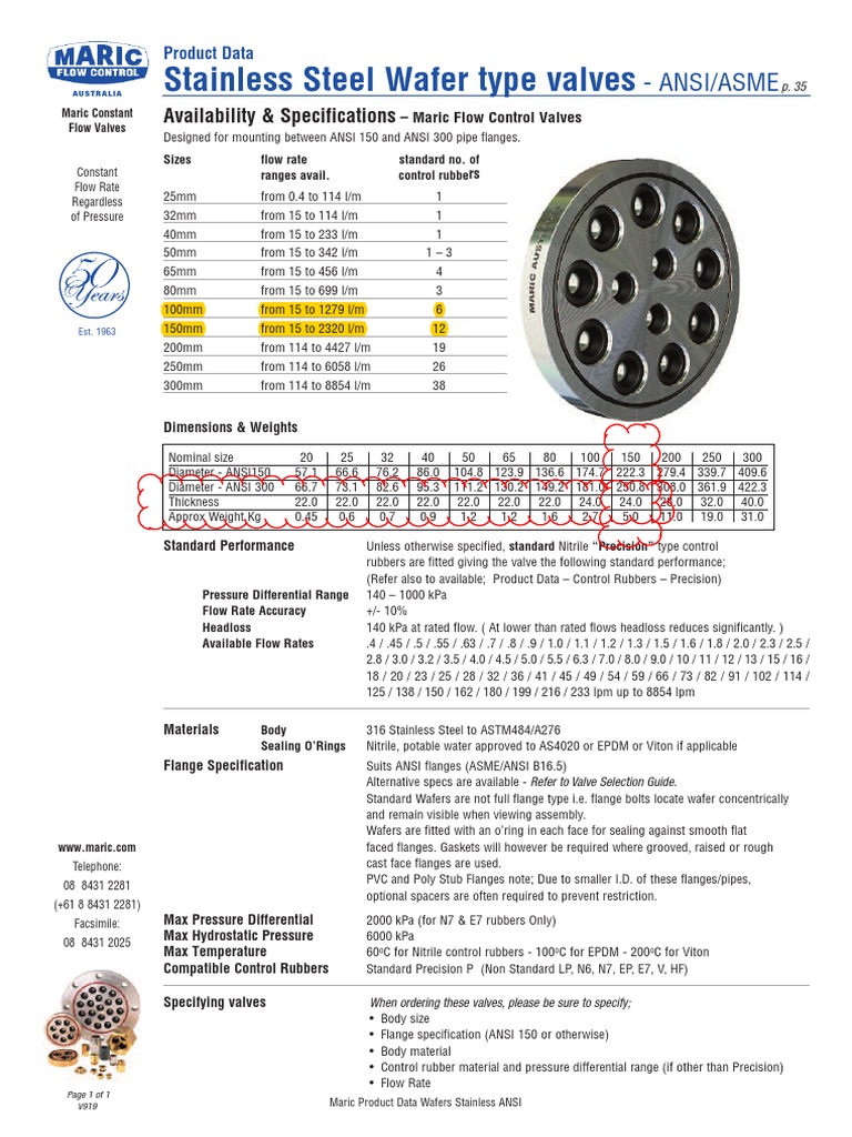 Wafer Stainless ANSI V919 | PDF | Building Engineering | Plumbing