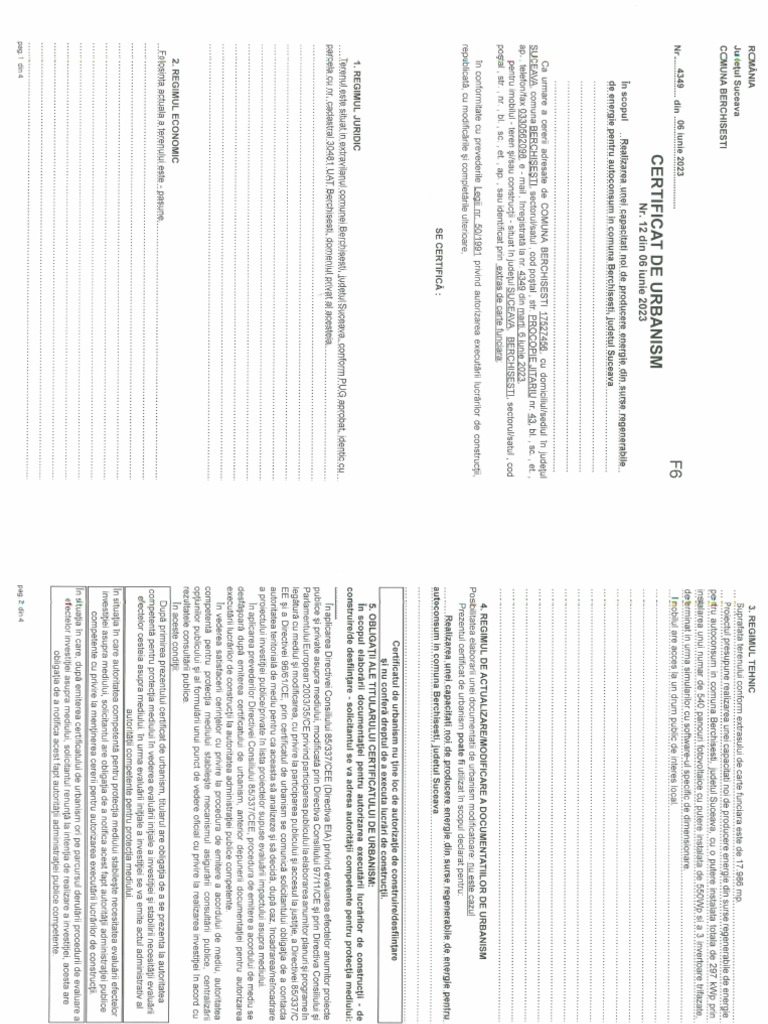 Certificat de Urbanism | PDF